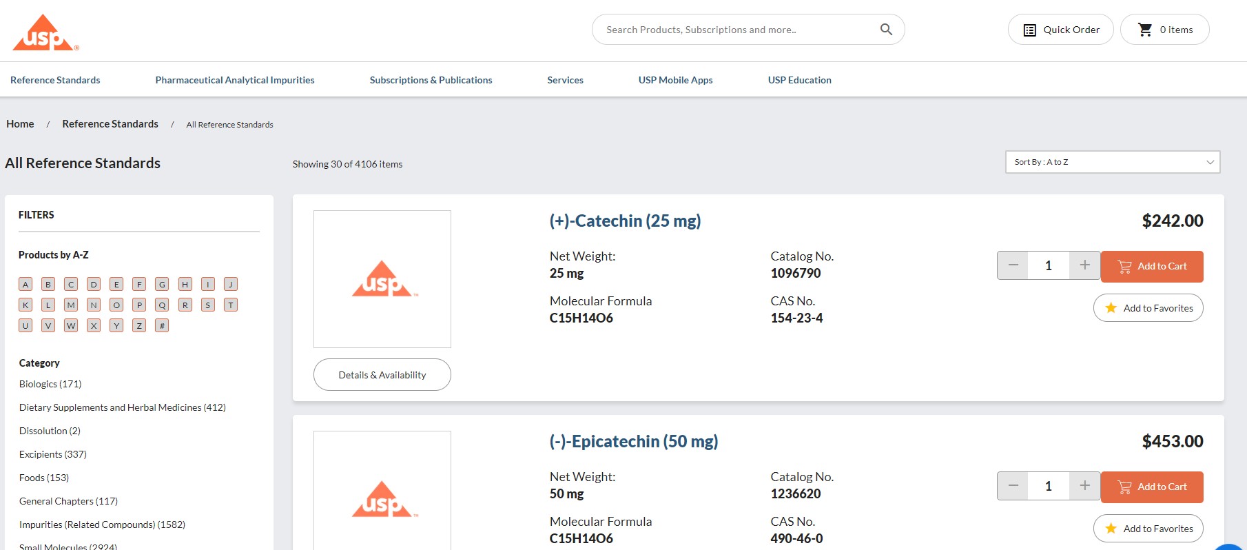 标准物质*USP官网 - 美国药典USP，标准物质购买Reference Standards | 药研导航