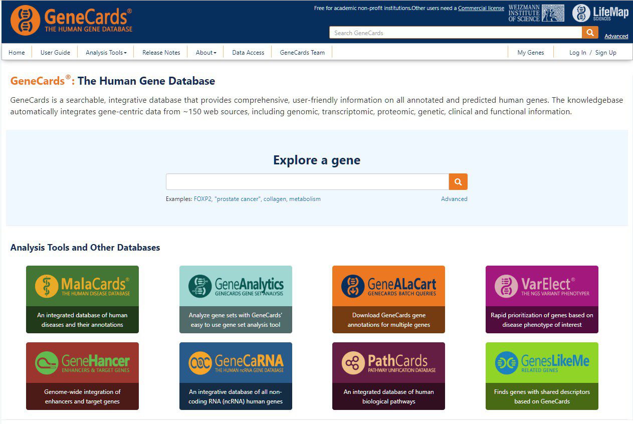 GeneCards官网 - GeneCards（http://www.genecards.org），是一个全面的，综合的收集所以已知的或者预测 ...